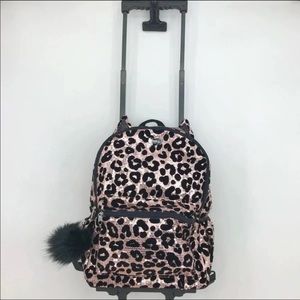 Justice | Bags | Justice Luggage Rolling Backpack Wheelie Cheetah ...